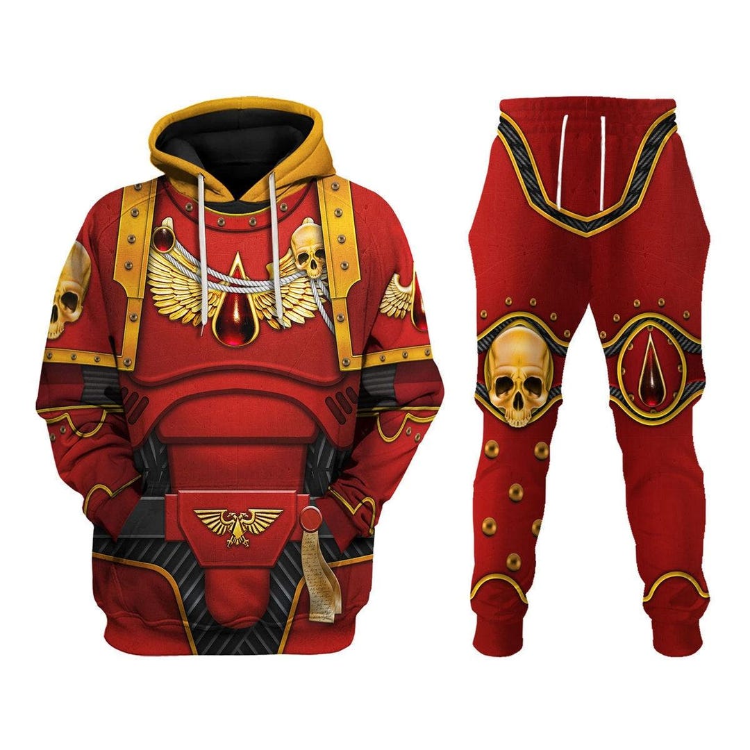 Blood Angels Captain Costume Hoodie, Warhammer 40k Cosplay Joggers ...