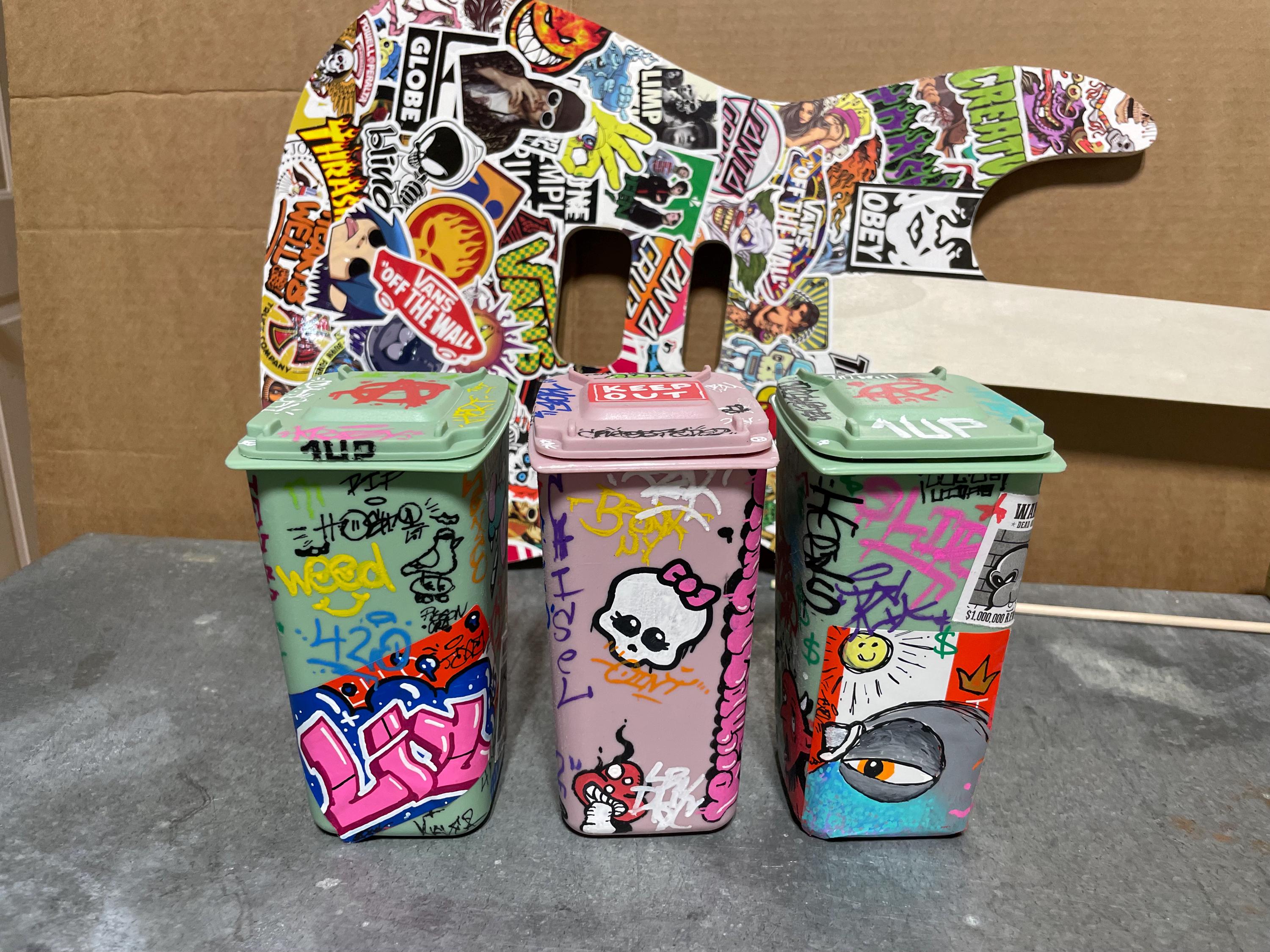 Graffiti Trash Can Pencil Holder - Etsy