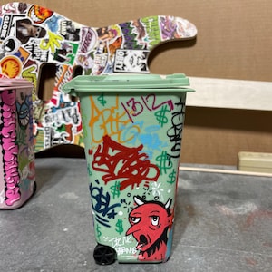 Graffiti Trash Can Pencil Holder - Etsy