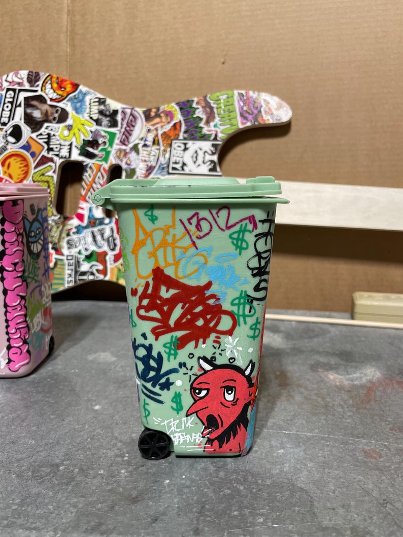 Graffiti Trash Can Pencil Holder - Etsy