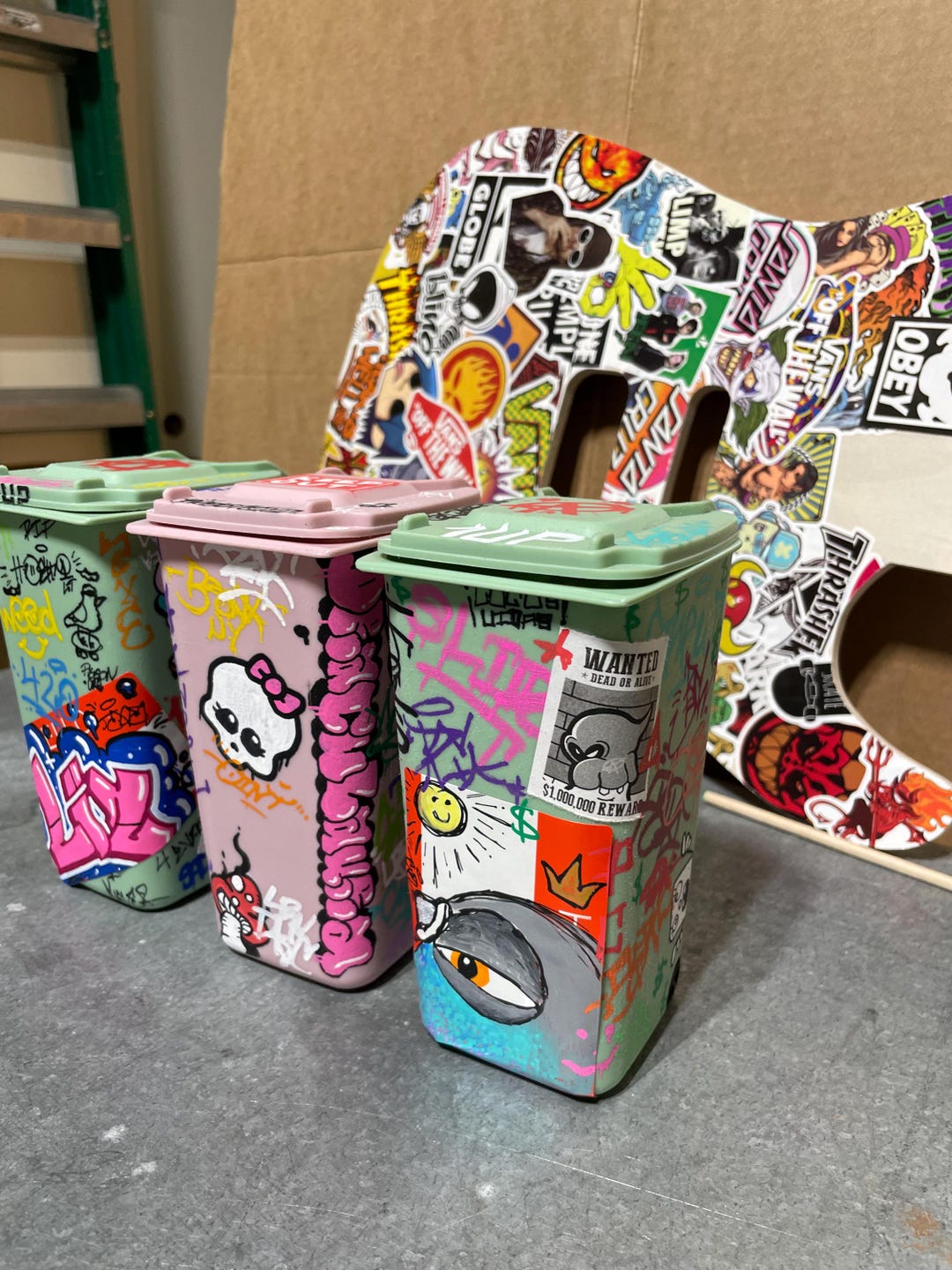 Graffiti Trash Can Pencil Holder - Etsy