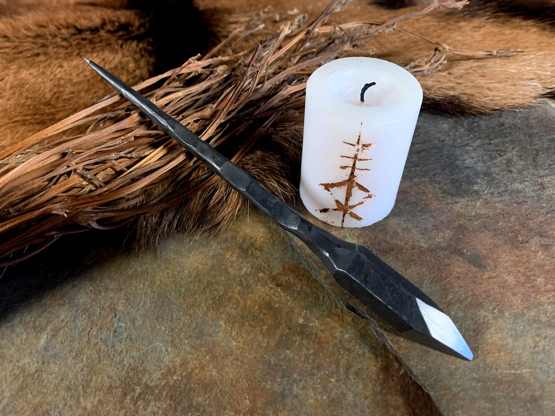 Steel Candle Scribe: Hand-forged for Carving Intentions, Incantations ...