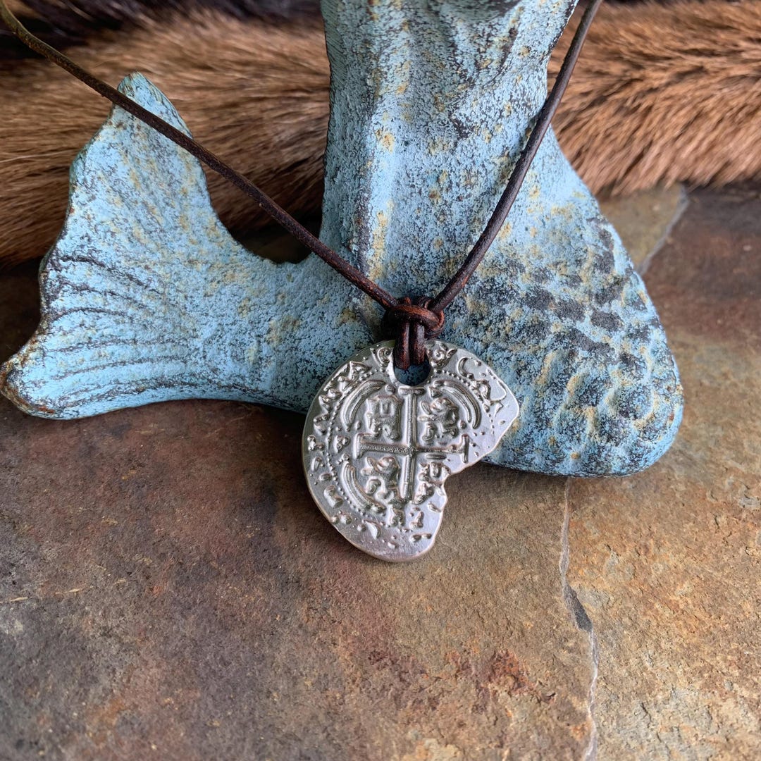 Distressed Piece of Eight Pirate Coin Pendant Handcrafted Jewelry From ...