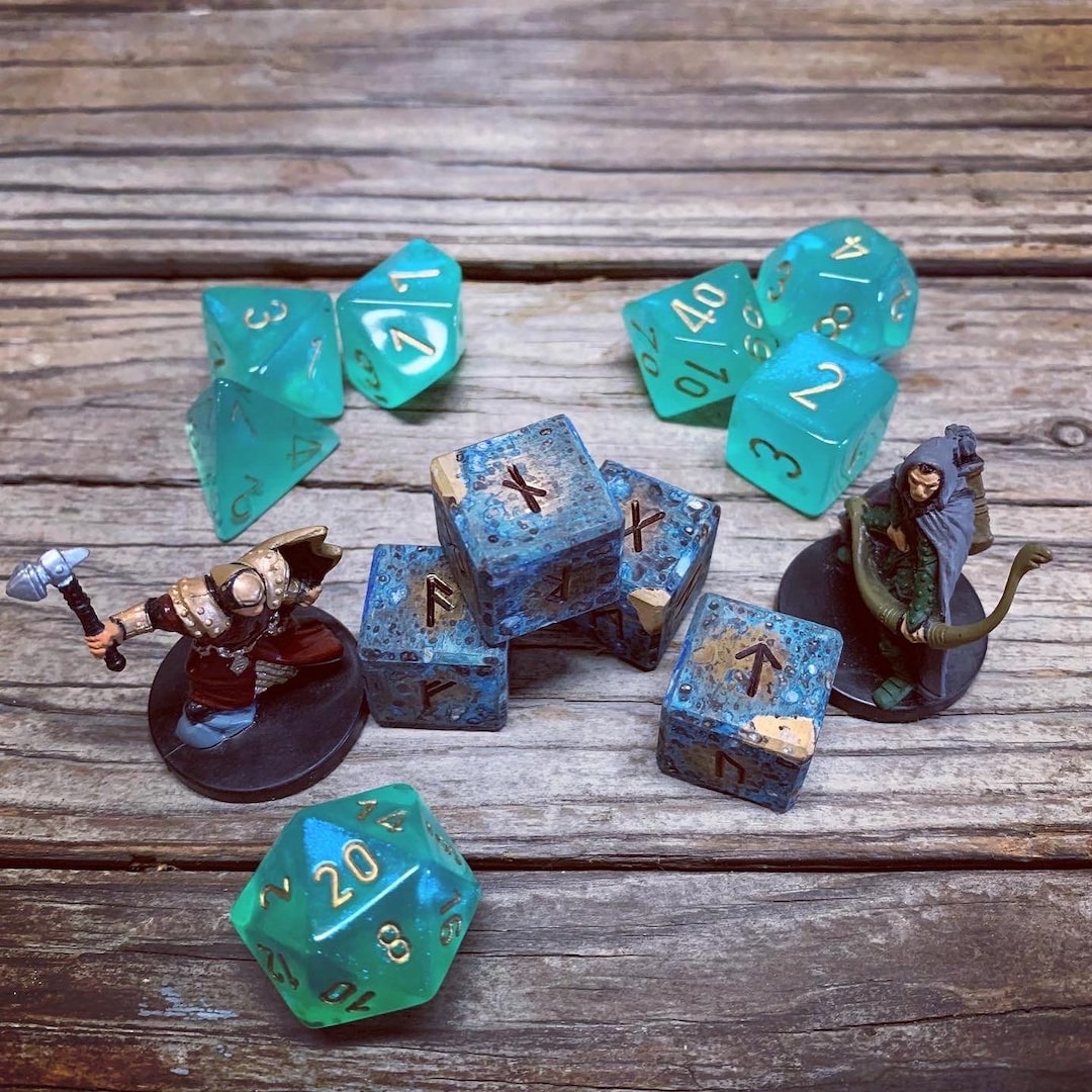 Dice of the Ancients: A Tabletop RPG Accessory™ Set of Four Runic Dice ...