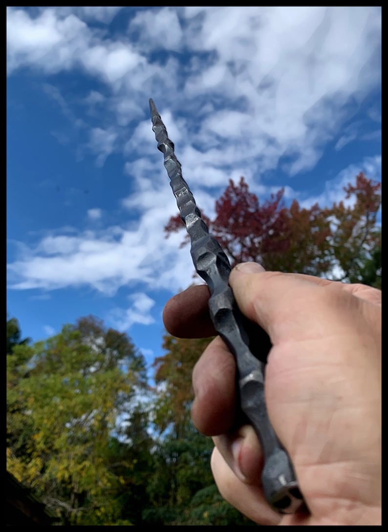 Wand of Iron Hand Forged Magic Wand With Knurled Handle for Spell Craft ...