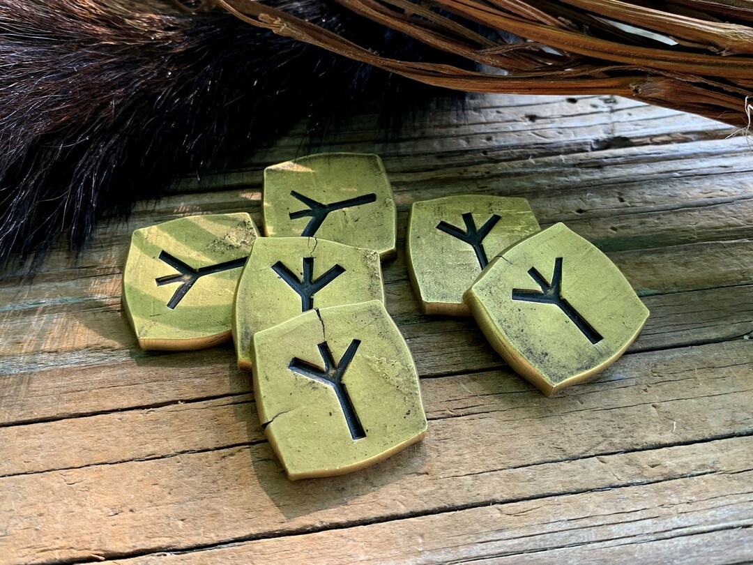 Hand Forged Rune Tokens, Solid Brass Coins for Tabletop Gaming, Set of ...