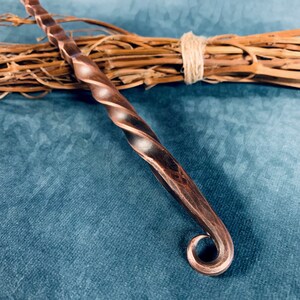 Wand of Copper Hand Forged Magic Wand With Twist Handle for Divination ...