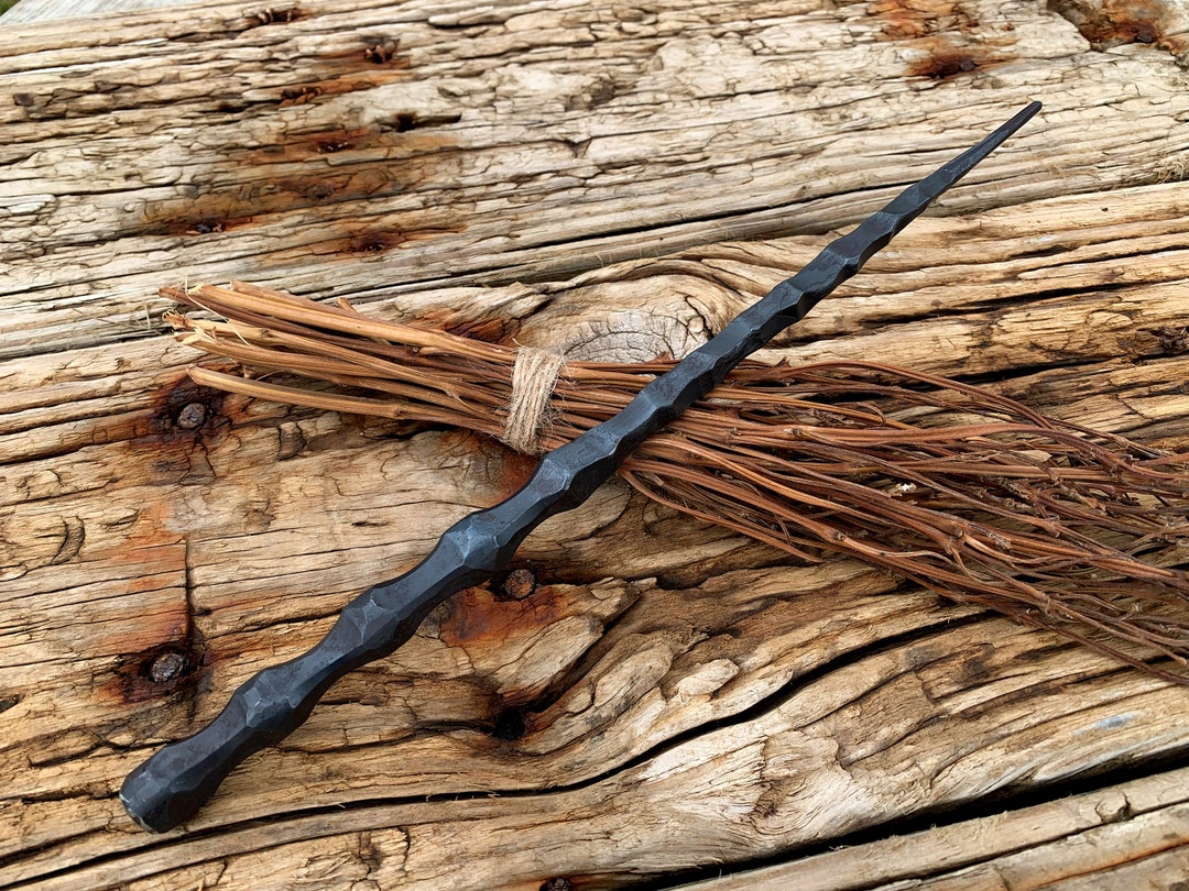 Wand of Iron Hand Forged Magic Wand With Knurled Handle for Spell Craft ...