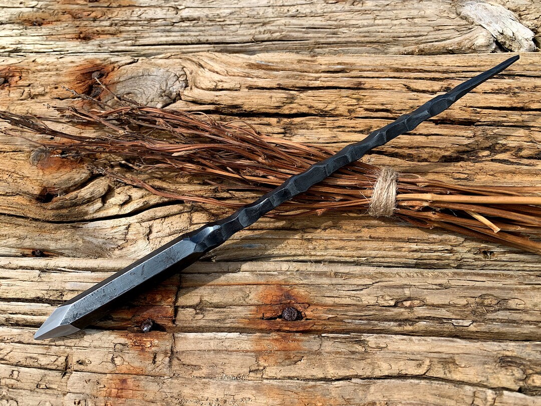 Wand of Iron Hand Forged Magic Wand With Faceted Crystal Shaped Handle ...