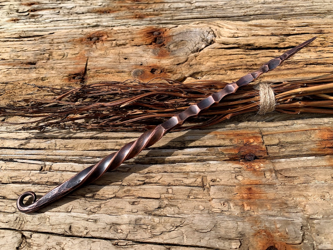 Wand of Copper Hand Forged Magic Wand With Twist Handle for Divination ...