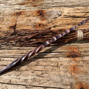 Wand of Copper Hand Forged Magic Wand With Twist Handle for Divination ...