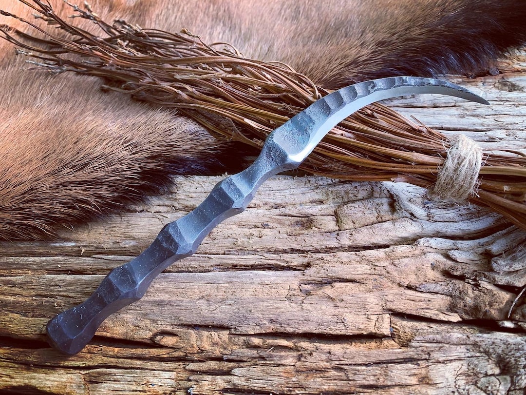 Hand Forged Witch's Boline: Carbon Steel Arcane Tool - Etsy