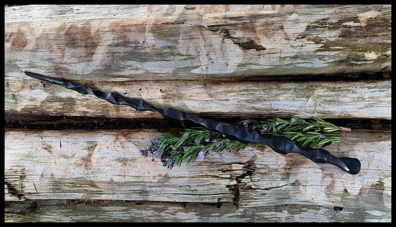 Wand of Iron Hand Forged Magic Wand With Knurled Handle for Spell Craft ...