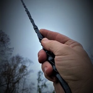 Wand of Iron Hand Forged Magic Wand With Twist Handle for Spell Craft ...