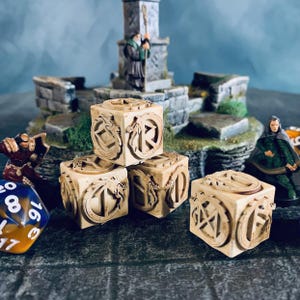 Resin Runic Dice for Games, Magic, Divination, Witchcraft, Scrying ...