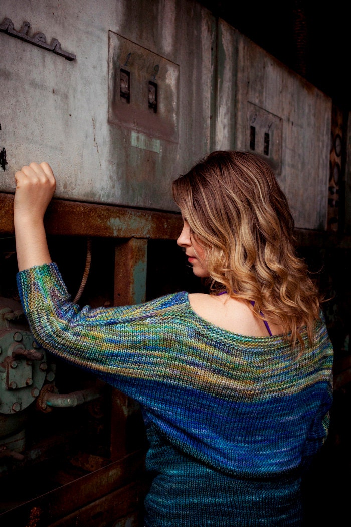 Dolman Tunic Pullover Hand Knitting Pattern PDF Ombre - Etsy