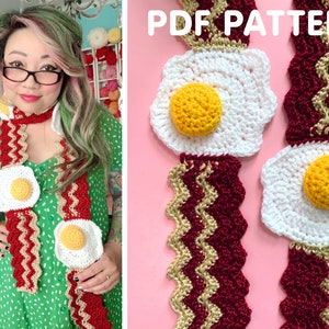 Bacon and Egg Scarf - Crochet Pattern PDF - Etsy