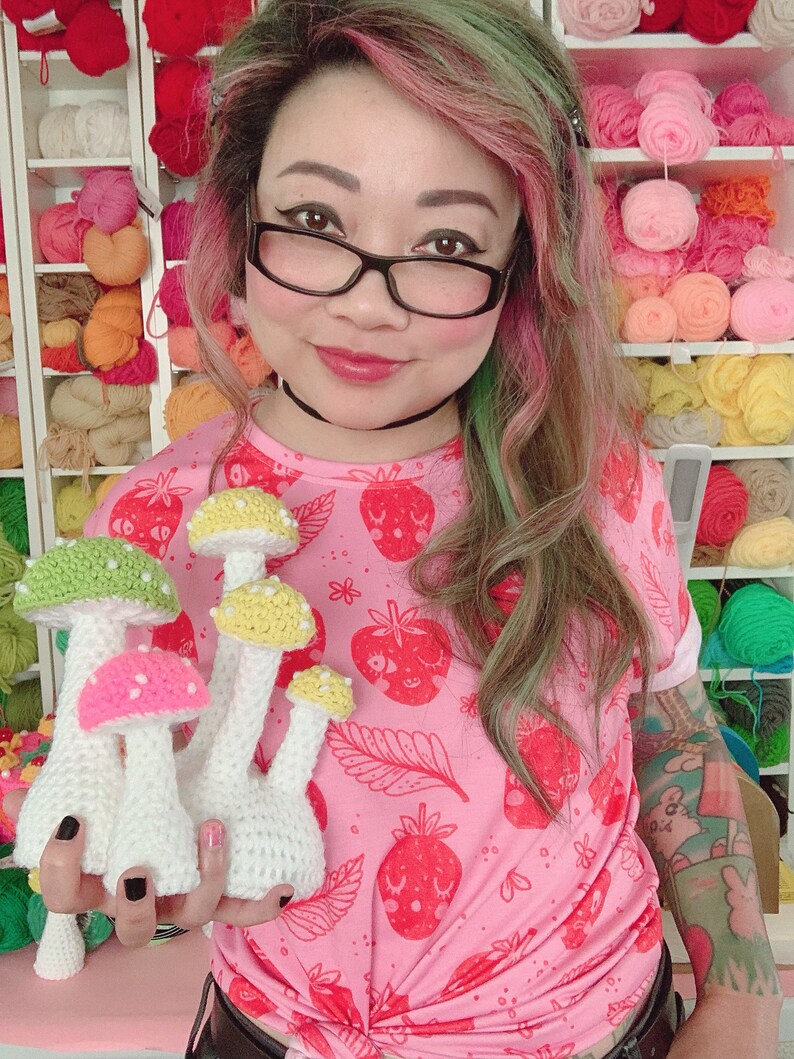 4 Cute Mushrooms and Frog PDF Crochet Pattern Twinkie Chan | Etsy