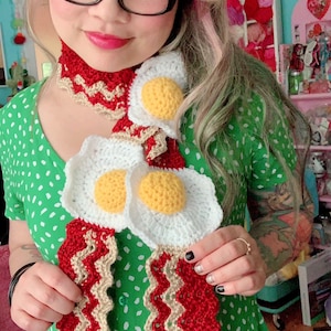 Bacon and Egg Scarf - Crochet Pattern PDF - Etsy
