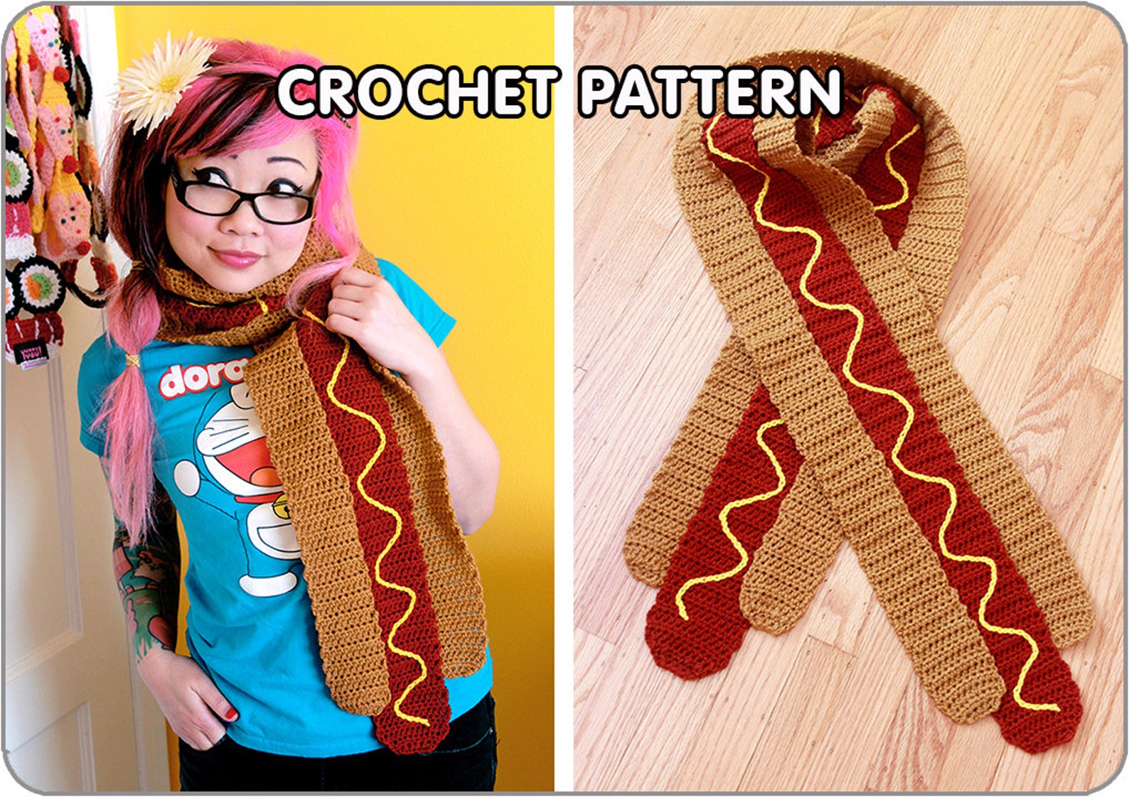PDF Crochet Pattern - Hot Dog Scarf - Etsy