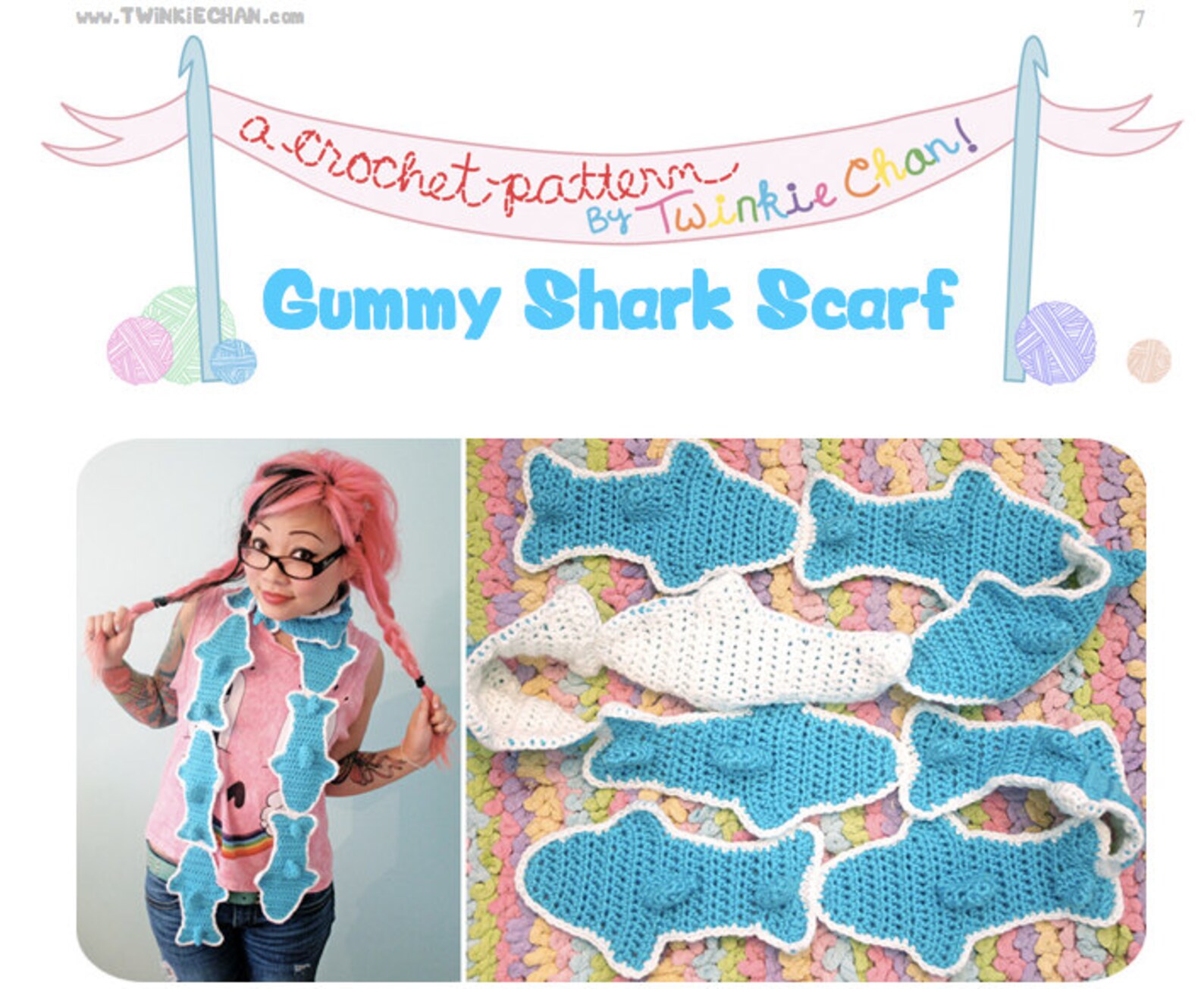 PDF Crochet Pattern - Gummy Shark Scarf - Etsy