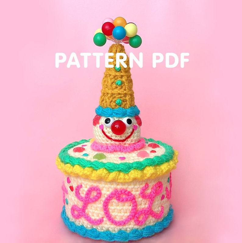 Ice Cream Cone Clown Cake - Crochet Pattern PDF - Etsy