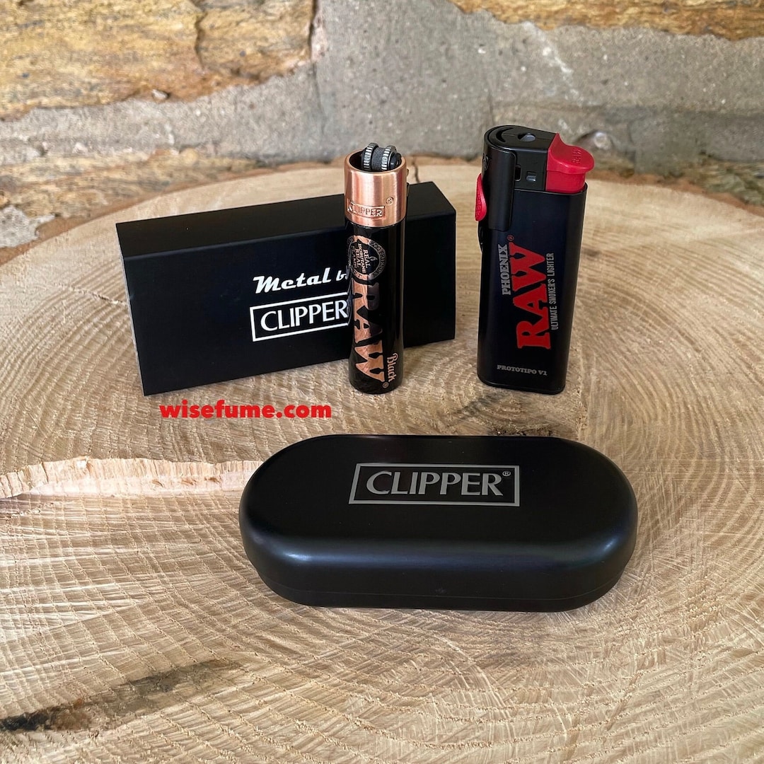 Clipper Raw Full Metal Rose Gold Refillable Lighter With Case RAW ...