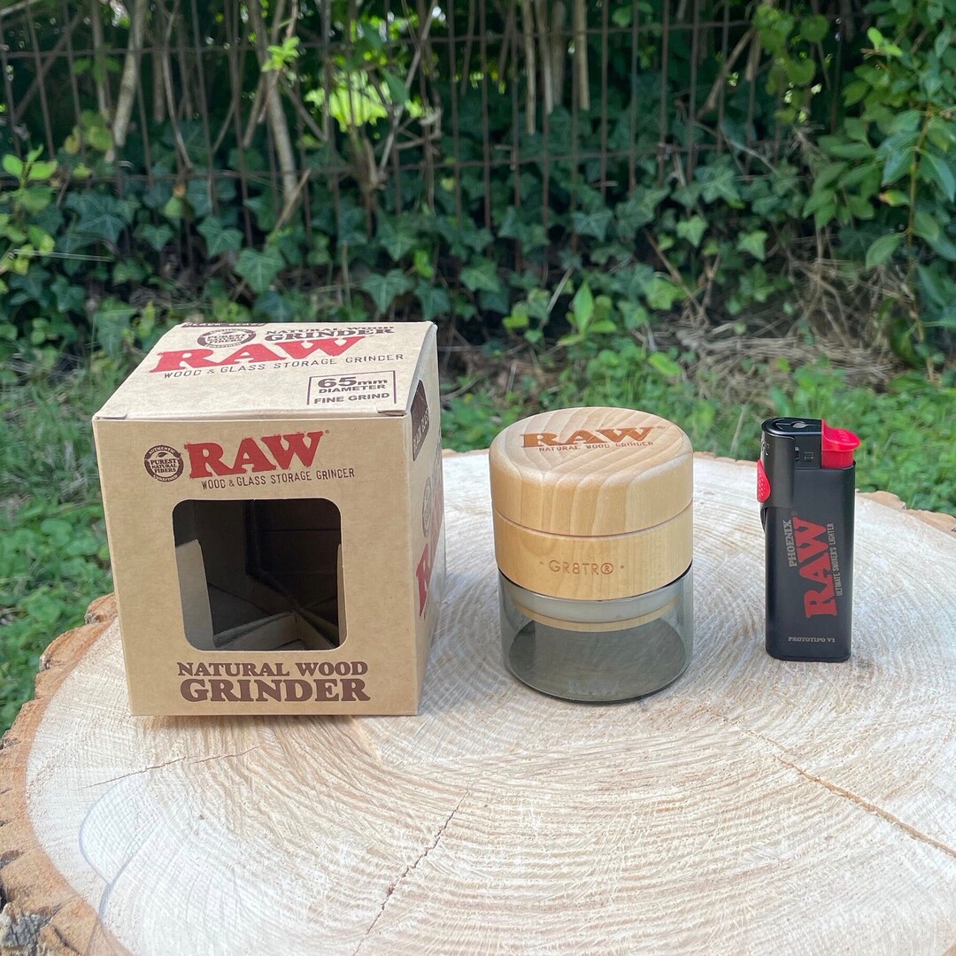 New Raw Natural Wood Grinder 65mm Black Raw Phoenix Lighter. Featured ...