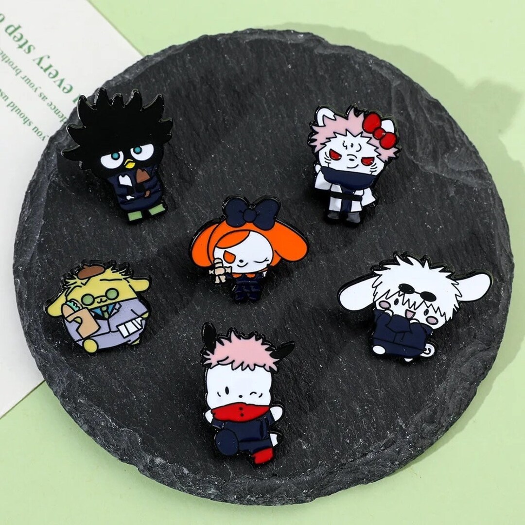 Anime Jujutsu Kaisen Pins & Badges Cute Hello Kitty Cartoon Chibi ...