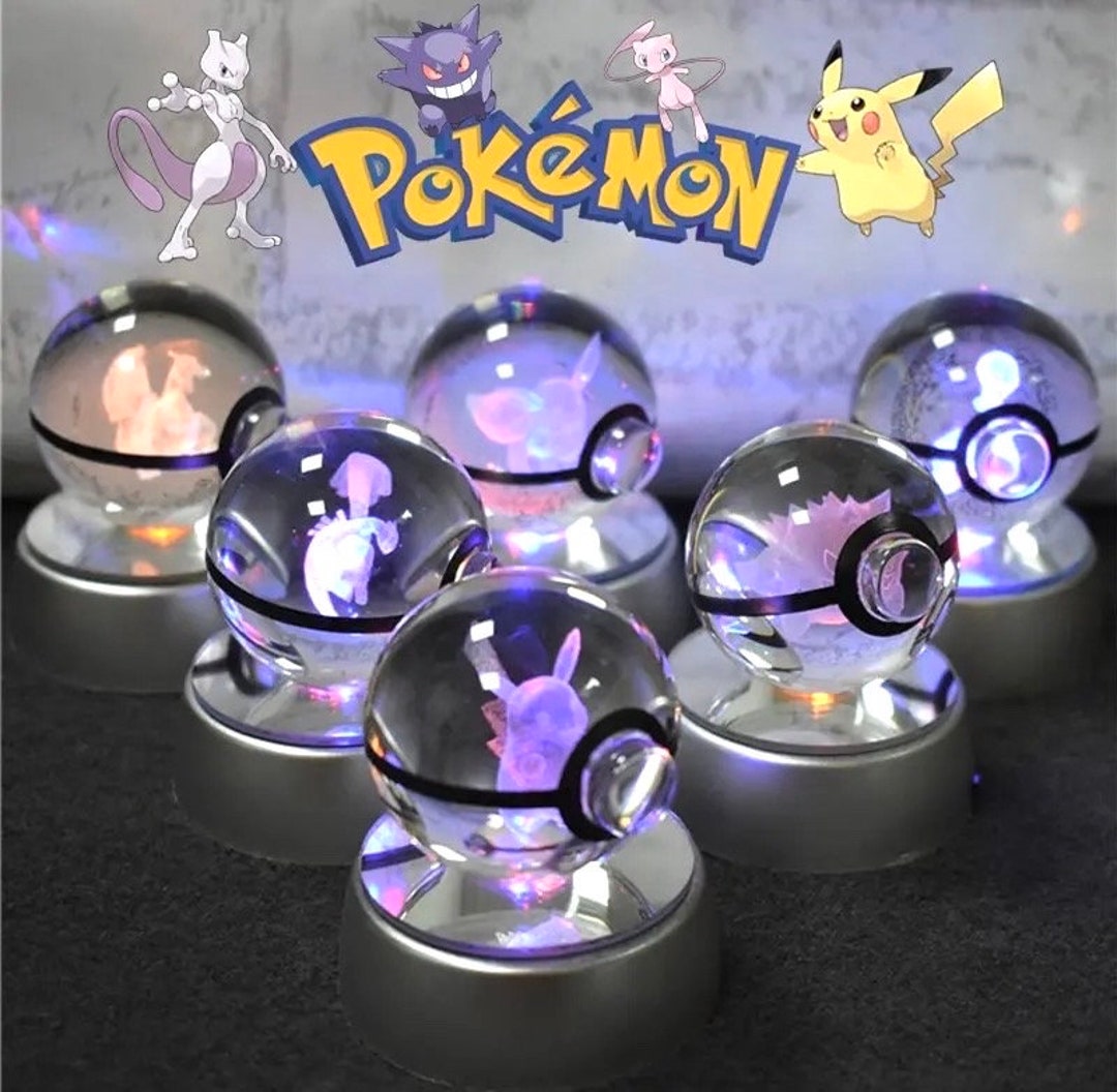 Pokemon Pokeball 3D Crystal Ball Pikachu Charizard Mew Mewtwo Gengar ...