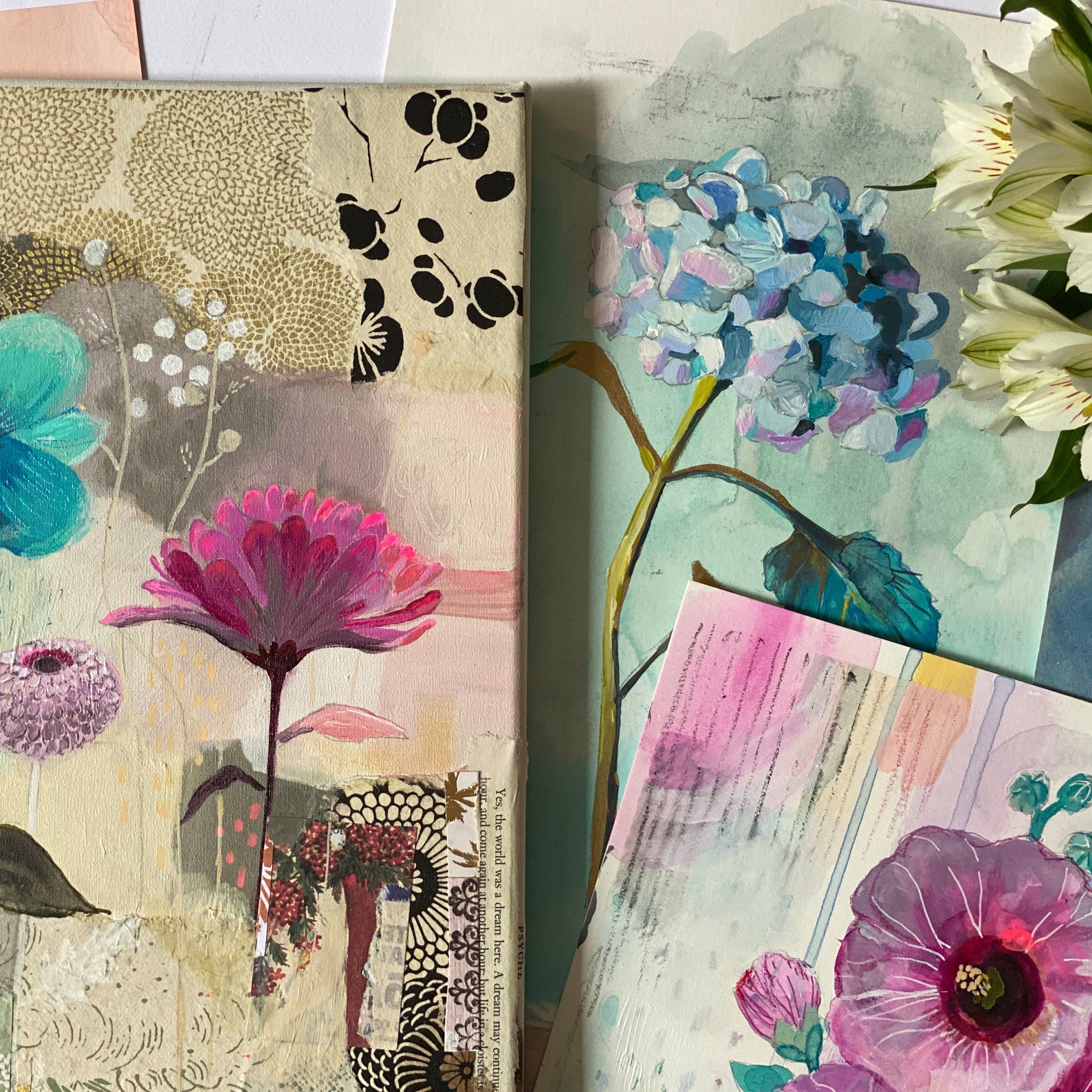 Painting Modern Expressive Flowers - Etsy