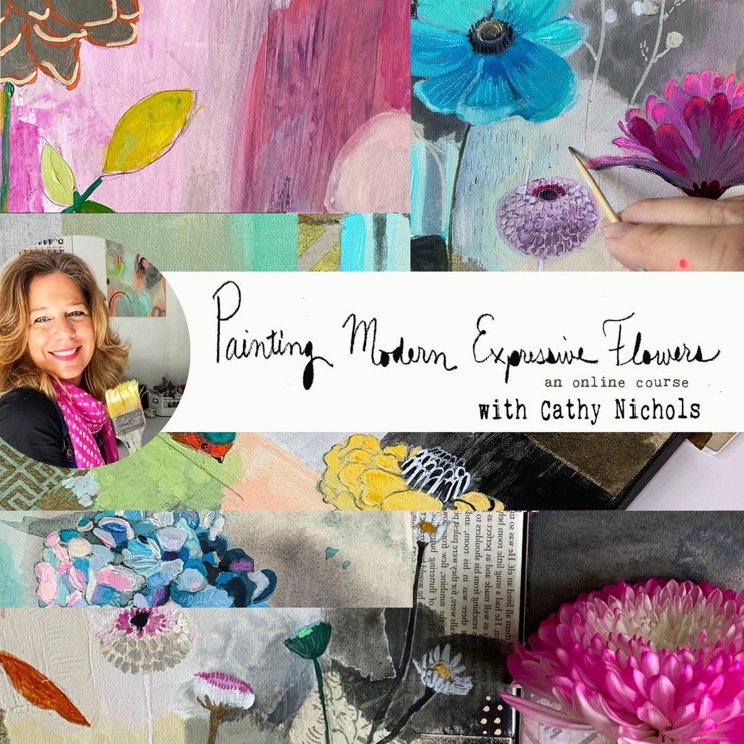 Painting Modern Expressive Flowers - Etsy