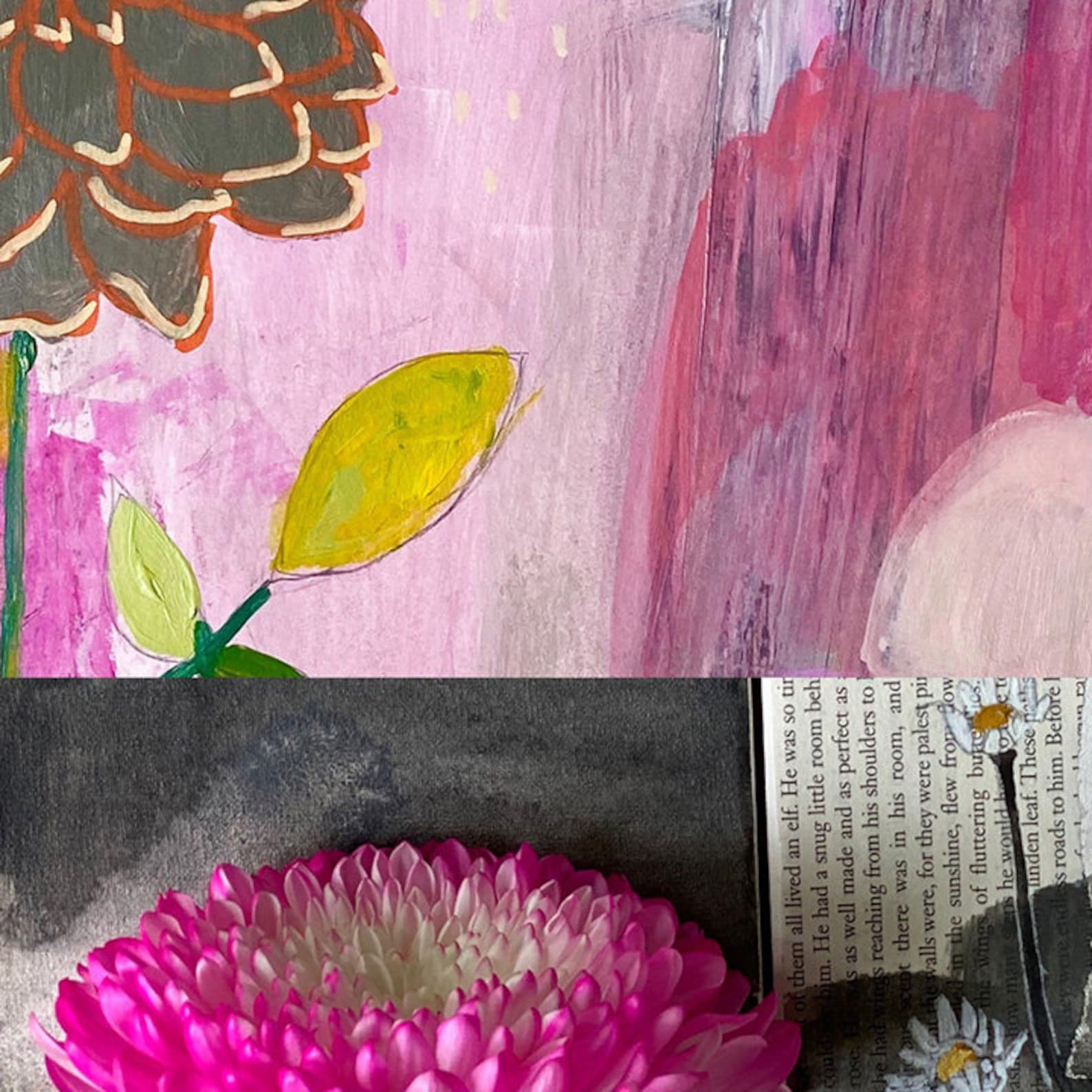 Painting Modern Expressive Flowers - Etsy