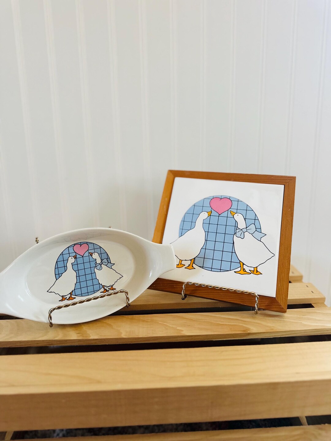 Goose Tile & Matching Crock - Etsy
