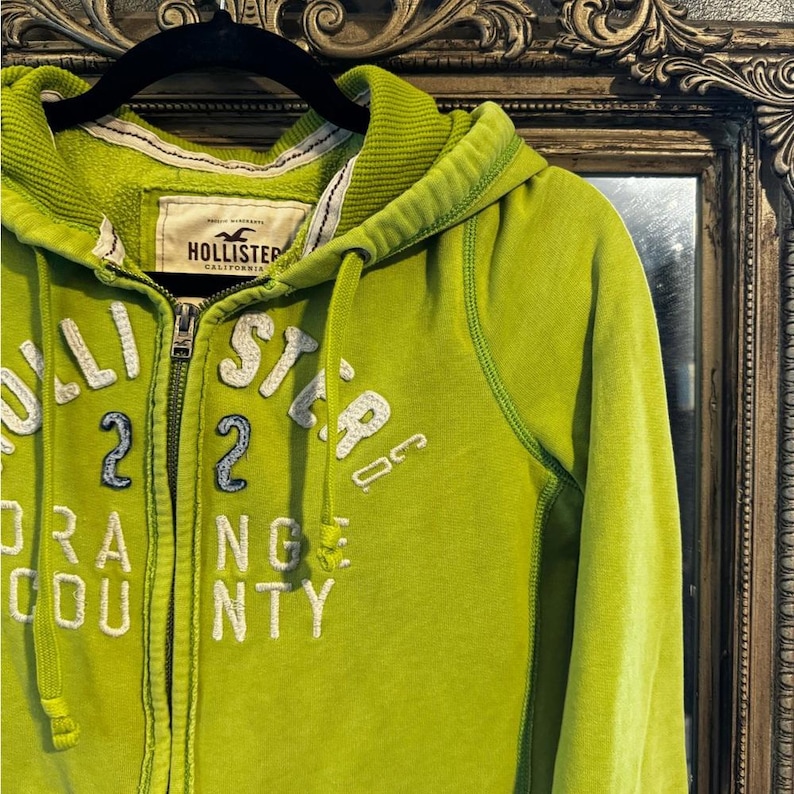 Y2K Lime Green Hollister Zip-up - Etsy