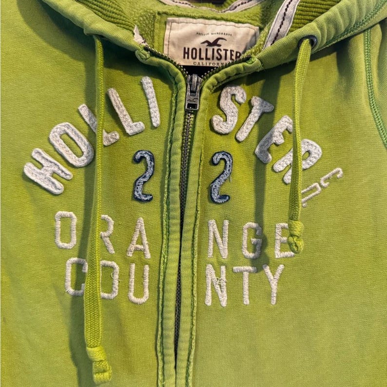Y2K Lime Green Hollister Zip-up - Etsy