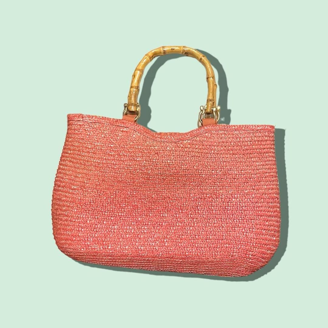 Vintage St. Johns Bay Light Raspberry Woven Handbag - Etsy