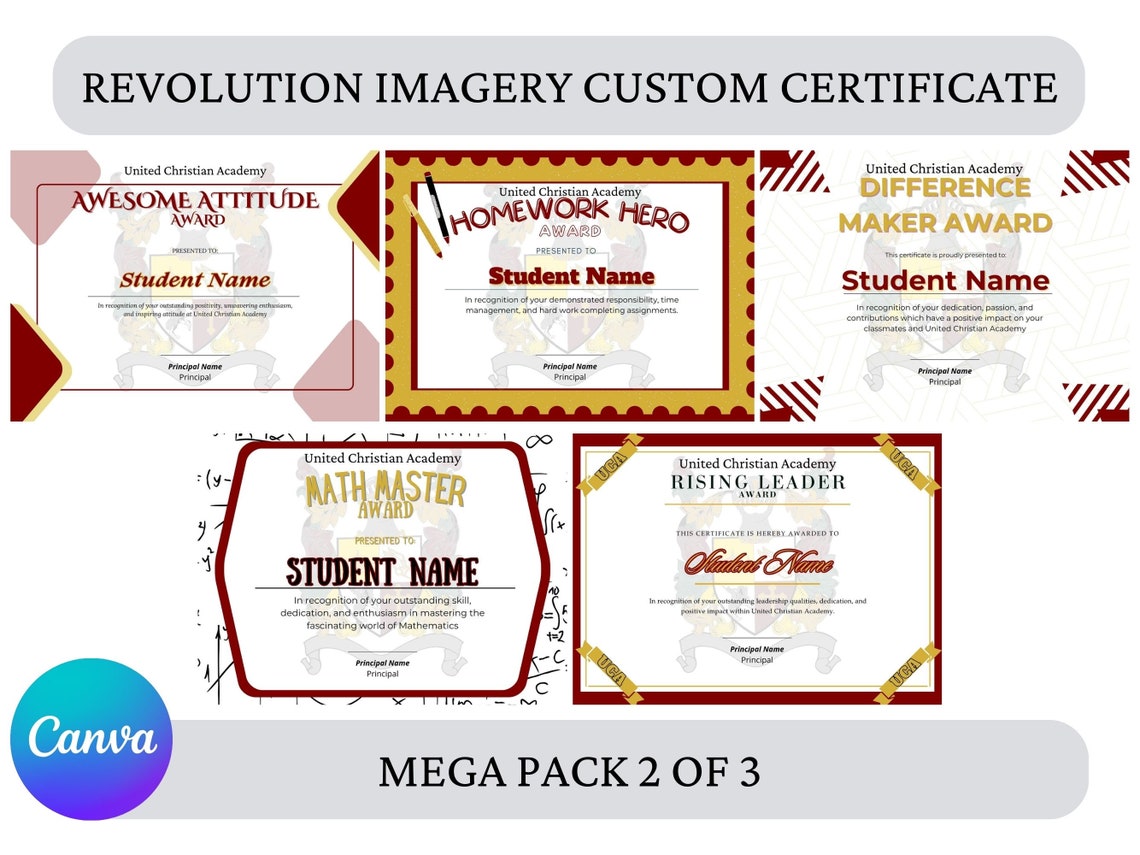 Custom Certificates MEGA BUNDLE 15 Main Certificates Plus 4 BONUS Canva ...