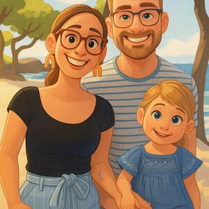 Personalized Pixar Style Portrait: Custom Family, Couple, Pet ...