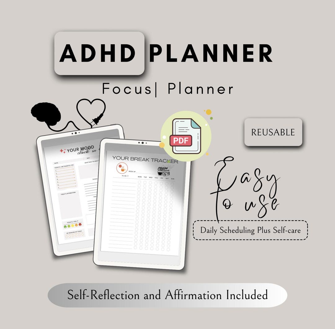 ADHD Digital Planner – Daily Organizer, Habit Tracker & Focus Tool ...