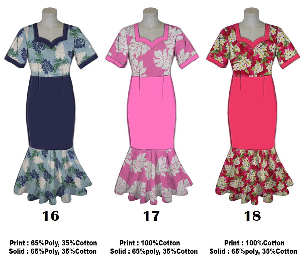 Sweetheart Dress With Mermaid Bottom hawaiian, Samoan, Polynesian Print ...