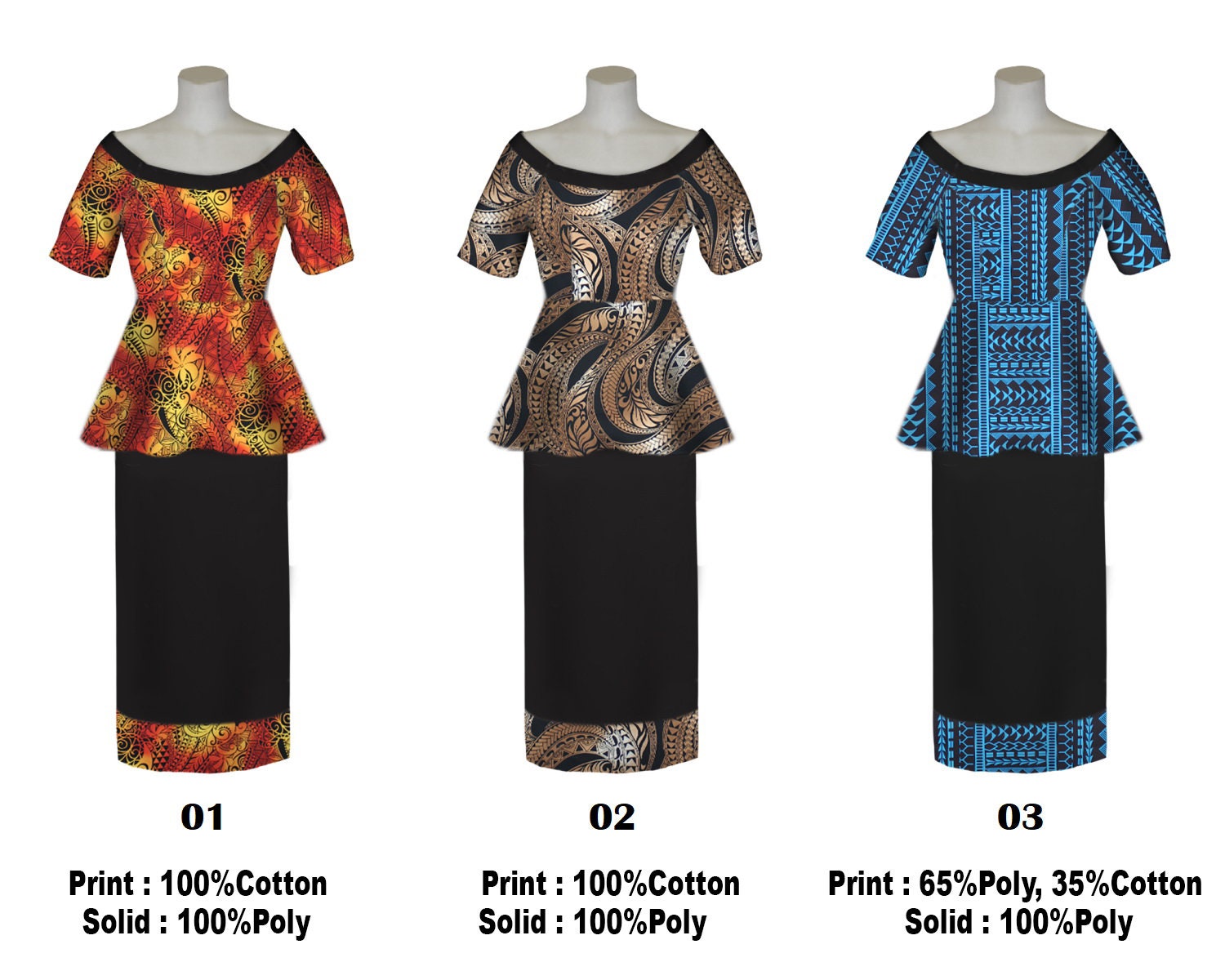 Off the Shoulder Peplum Puletasi With Elastic Skirts - Etsy