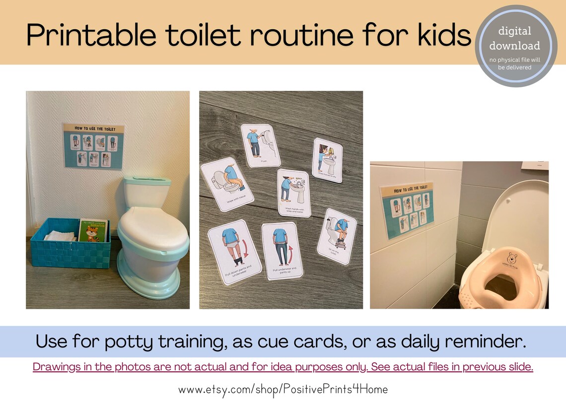 Step by Step Potty Toilet Routine | Toilet Visual Sequence | Potty ...
