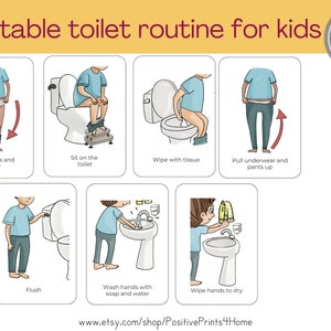 Step by Step Potty Toilet Routine | Toilet Visual Sequence | Potty ...
