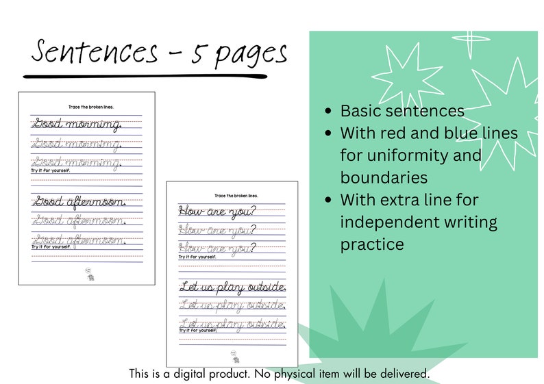 Printable Cursive Writing Practice Sheets - Lines, Letters, Familiar ...