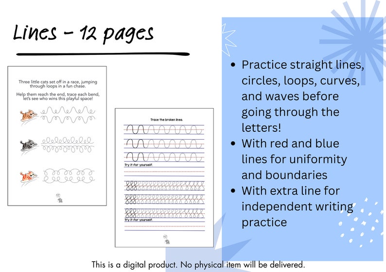 Printable Cursive Writing Practice Sheets - Lines, Letters, Familiar ...