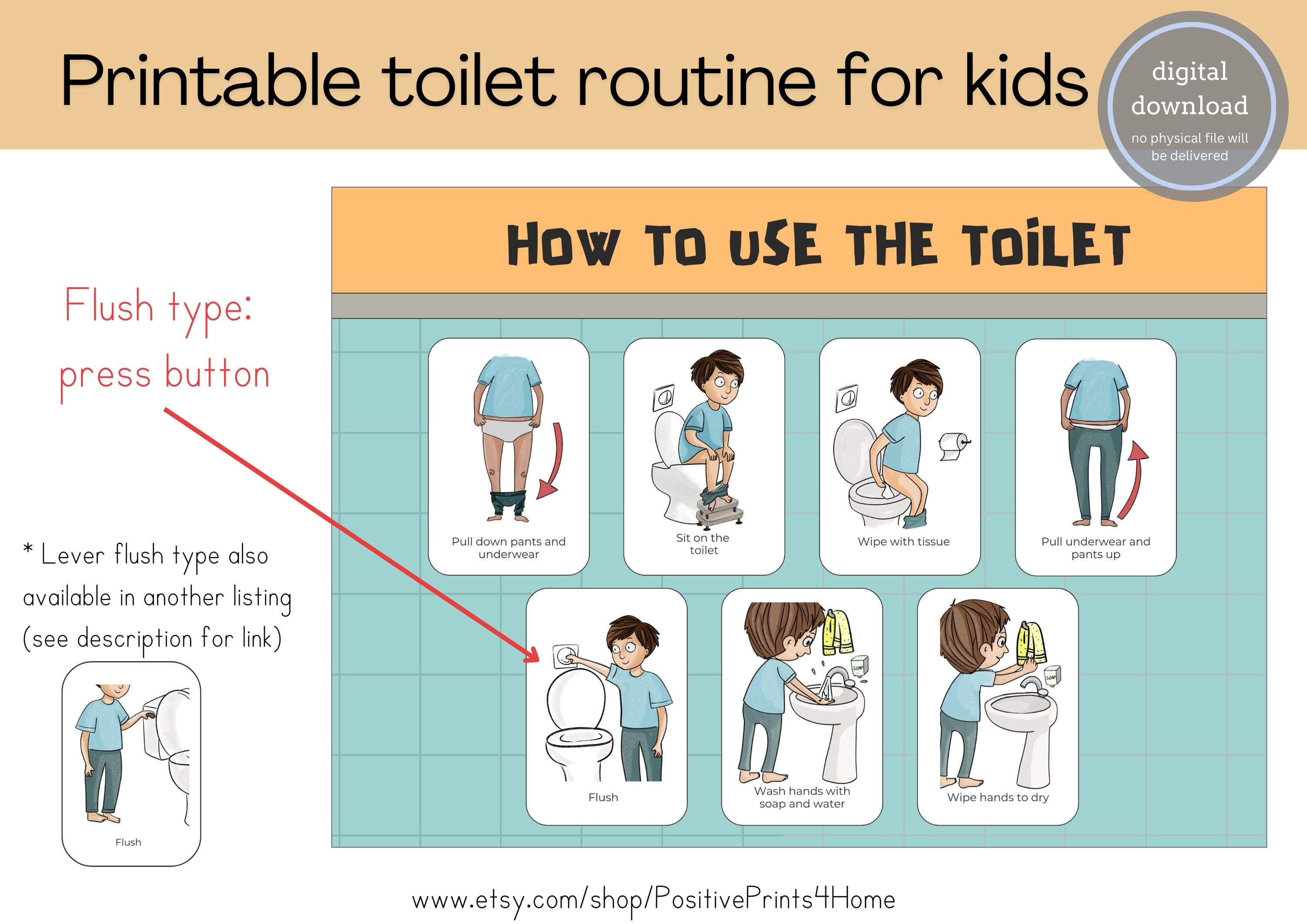 Step by Step Potty Toilet Routine | Toilet Visual Sequence | Potty ...