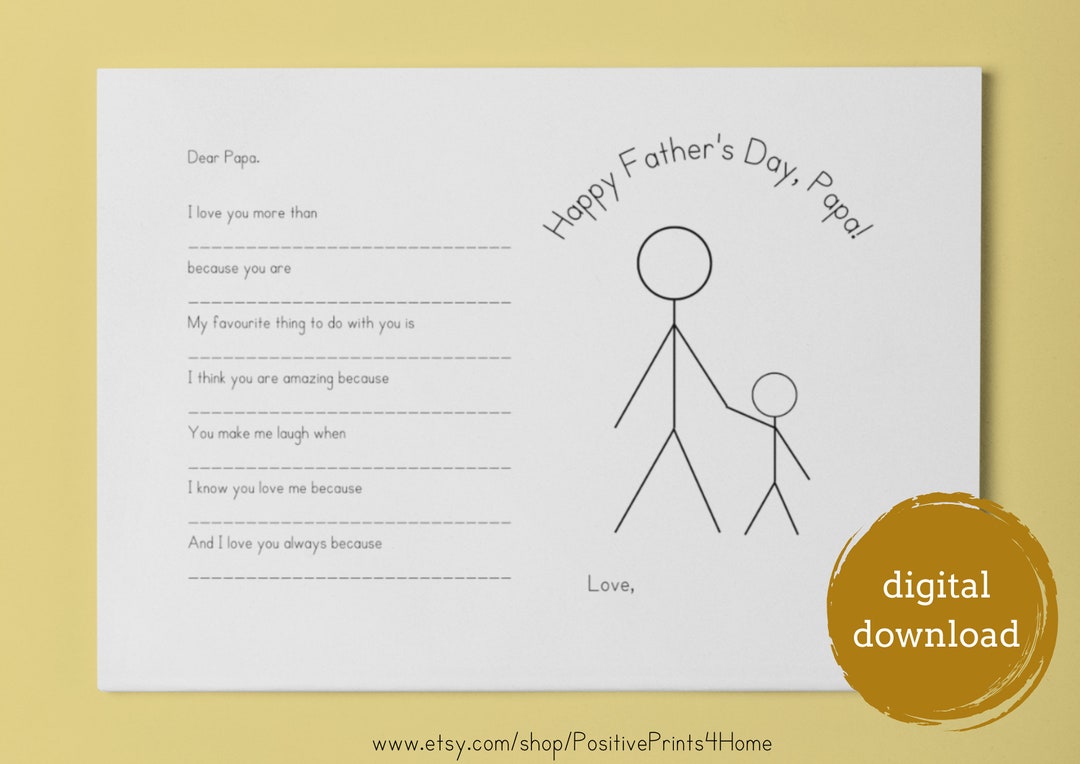 Fathers Day Activity Sheet for Kids - Etsy