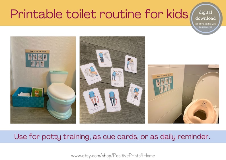 Step by Step Potty Toilet Routine | Toilet Visual Sequence | Potty ...