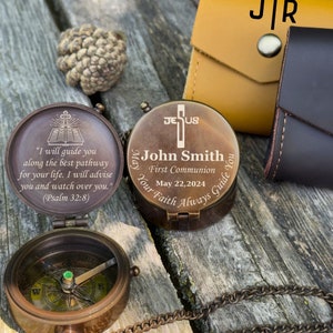 Baptism Compass, May Your Faith Always Guide You, Keepsake for Godson ...